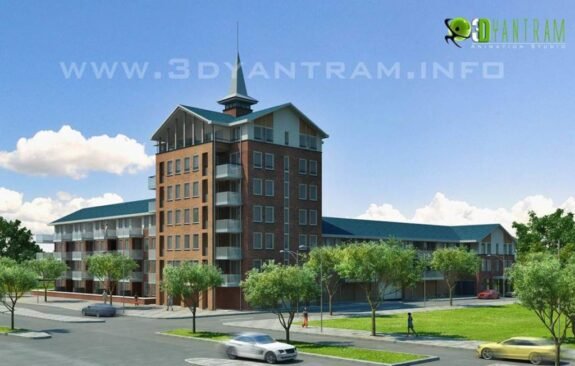 3d Exterior Modeling of Modern Commercial 3D Elevation by Yantram ...