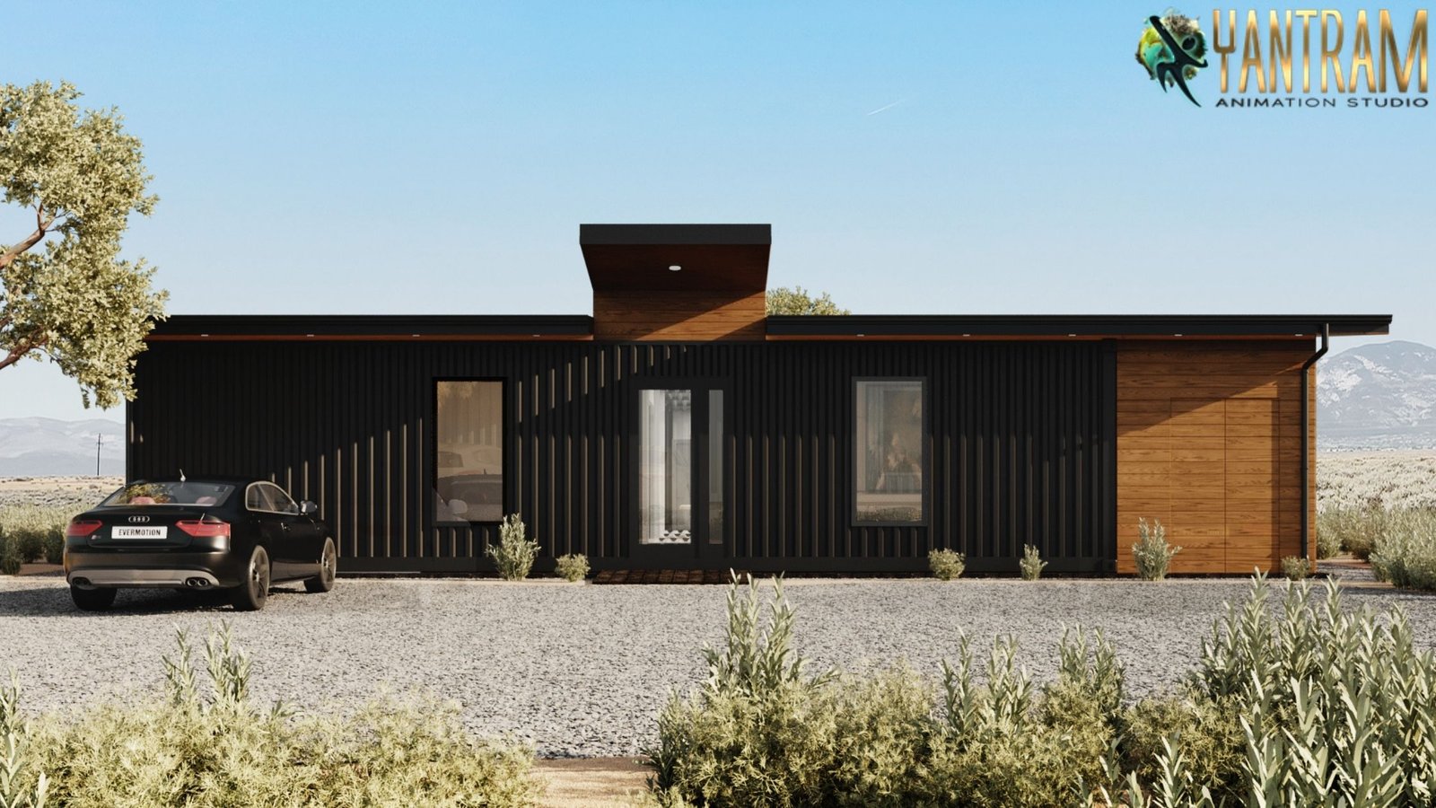 3d exterior modeling of relaxing container house by Yantram 3d ...