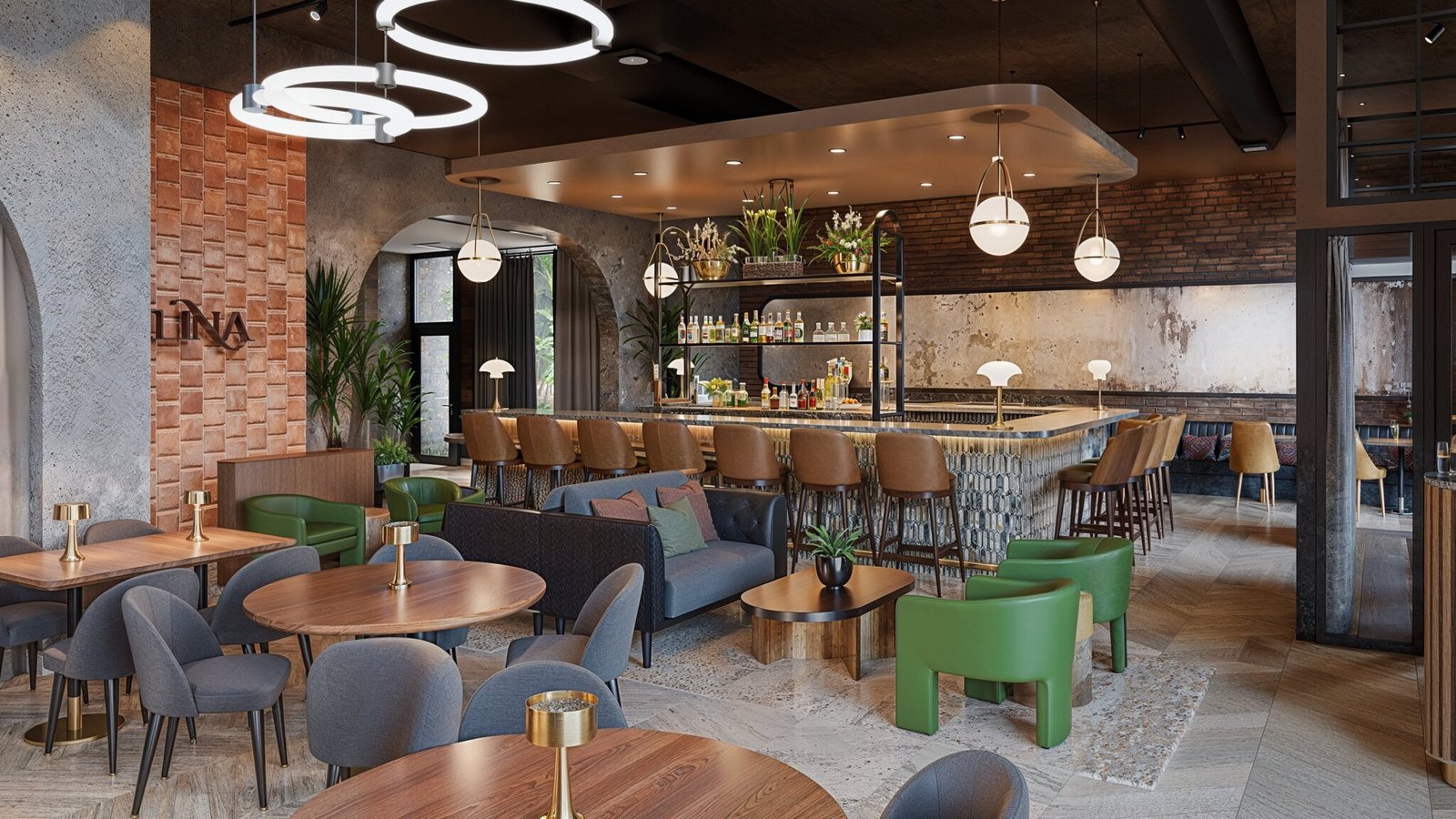 3D Interior Design Rendering , Restaurant in Chicago, Illinois